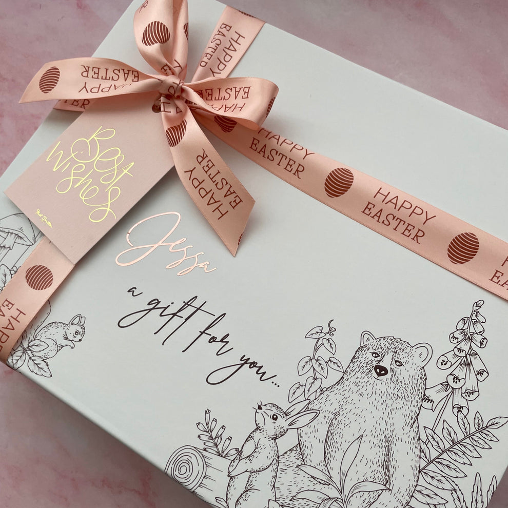 Limited Edition *Personalised Easter* Hamper Box - Pink & Rose Gold ...